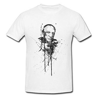 Paul Sinus Art Pablo-Picasso-III T-shirt pour homme Blanc avec imprimé - Blanc - Medium