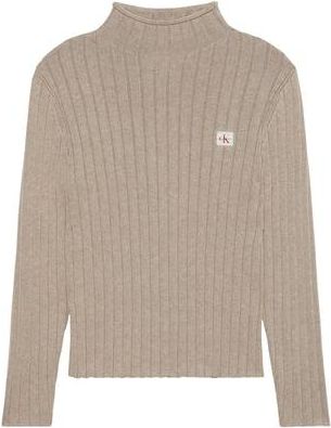 Calvin Klein Pull col montant &agrave; logo en coton