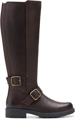 Clarks Femme Orinoco2 Tall Botte Tendance, Dark Brown Lea, 37.5 EU