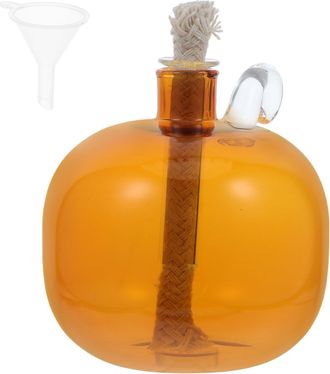 BESPORTBLE Nachf&uuml;llbare Glas &ouml;llampe mit Baumwoll docht Klare Runde &Ouml;llampe f&uuml;r Innenr&auml;ume Wiederverwendbar Geruchlos Vielseitig Einsetzbar f&uuml;r Zuhause B&uuml;ro und 