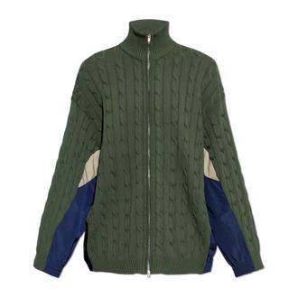 Balenciaga Cardigan aus Materialmix - - Knitwear - Herren - Gr&uuml;n - L