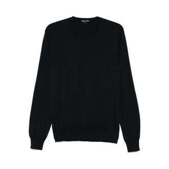 Tom Ford Homme, Pulls, Bleu, Taille: M Pull ras du cou bleu marine