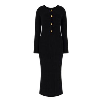 Marciano Agathe Rippstrick Kleid mit langen &Auml;rmeln - - Dresses - Damen - Schwarzk - L