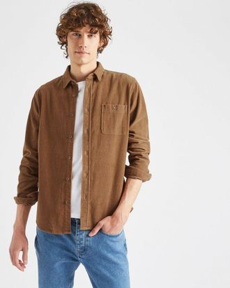 Faguo Chemise classique en coton bio camel