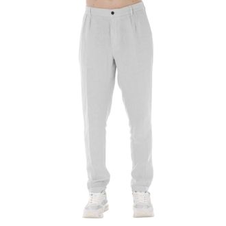 04651/ Homme, Pantalons, Gris, Taille: S Pantalon en lin