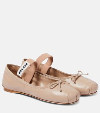 Miu Miu Mary-Jane-Ballerinas aus Leder