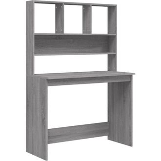vidaXL Vidaxl - Schreibtisch mit Regal Grau Sonoma 102x45x148 cm Holzwerkstoff