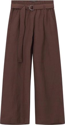 Windsor Femme, Pantalons, Brun, Taille: 44 FR Linen Palazzo Pantalons