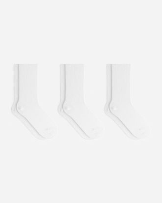Arket Gerippte Baumwollsocken 3er-Pack -Wei&szlig;