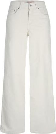 Jack & Jones Jack & Jones JXGELLY Pantalon Large en Velours c&ocirc;tel&eacute; pour Femme Blanc fonc&eacute; 28/34, Bone White, 28W x 34L