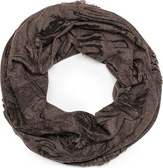 styleBREAKER &Eacute;charpe loop avec motif, style vintage et effet us&eacute;, &eacute;charpe, foulard, unisexe 01016150, couleur:Marron
