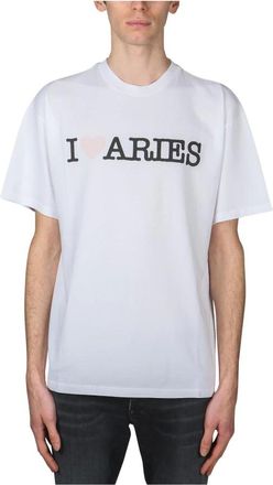 Aries Homme, Tops, Blanc, Taille: S T-Shirt Graphique Jaime le B&eacute;lier