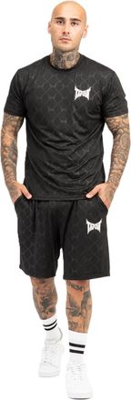 Tapout Herren T-Shirt & Shorts Set normale Passform PHILIOS, Black/White, XXL