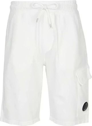 C.P. Company C.p. Company, Homme, Shorts, Blanc, Taille: S Light Fleece Cargo Lens Sweatshorts