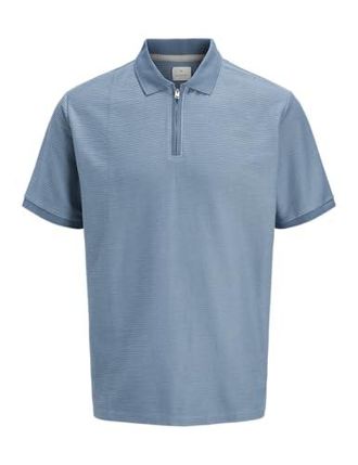 Jack & Jones Jprccronnie SS Zip Polo Noos, Ashley Blue., L