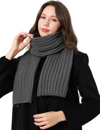 DonDon Schal Damen Winter Winterschal Strickschal - Dunkelgrau