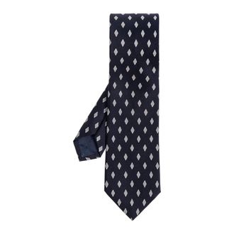 Ferragamo Homme, Accessoires, Bleu, Taille: ONE Size Micro Gancini Print Silk Tie