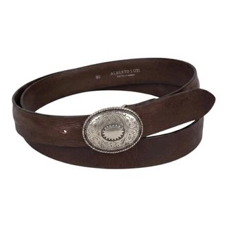 Alberto Luti Fibbia Scudo G&uuml;rtel - - Accessories - Herren - Braun - 90 CM