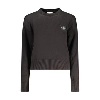 Calvin Klein Femme, Pulls, Noir, Taille: 38 FR Pull Classique en Tricot de Coton