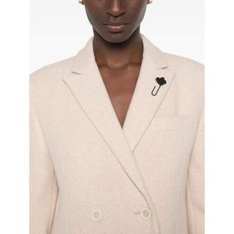 Lardini Double-Breasted Wool Coat - Beige