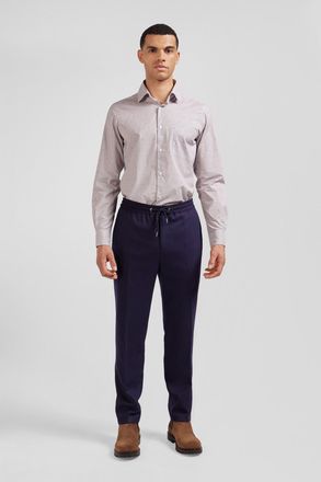 Eden Park Chemise En Coton &Agrave; Micro-motifs Rose Coupe Slim