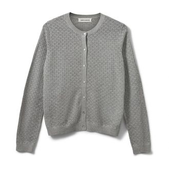 Sofie Schnoor Grauer Melange Cardigan mit S&uuml;&szlig;em Muster - - Knitwear - Damen - Grau - XS