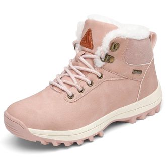 Mishansha Winterschuhe Damen Gef&uuml;ttert Winterstiefel Rutschfest Outdoor Wanderschuhe Wasserabweisend Winter Boots Schneestiefel Lavendel Rosa,Gr.36