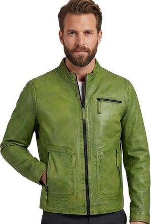 Jilani Lederjacke Nilan-2 Jilani - Herren Lederjacke Lammnappa gr&uuml;n