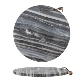 Bloomingville Schneidebrett LEMONI Grau Marmor 30 cm Servierbrett Tapas Platte