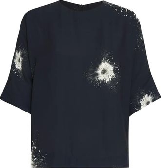 Gloria Coelho short-sleeve print top - Blau