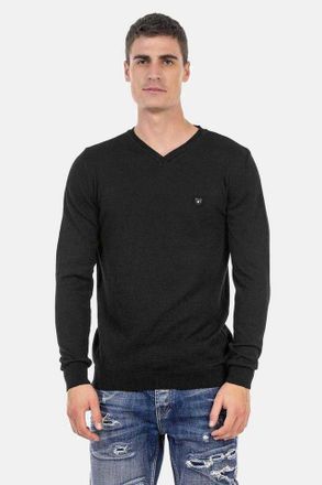 Cipo & Baxx V-Ausschnitt-Pullover Pullover (1-tlg) mit V-Ausschnitt, CP242