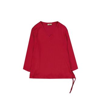 Herno Acetate V-Neck Blouse - Red