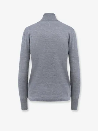 Aspesi Womens Turtleneck Virgin Wool Sweater Grey