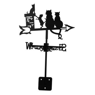 BESPORTBLE Wetterfahne Katzen Schmiedeeisen Wetterhahn Für Dach Und Garten Tierische Windrichtungsanzeige Outdoor Katzen Skulptur Als Dekoratives Element Für Hof