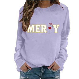 Generic Sweat-Shirt Casual Ample pour lhiver avec col Rond et Manches Longues imprimé Festif sur Peau Douce Excellente Tenue idéal en Toutes Saisons et pour L