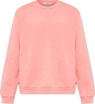 Acne Studios Homme, Sweatshirts et sweats &agrave; capuche, Rose, Taille: Xl/2Xl Fleece Face Logo SweaT-shirt