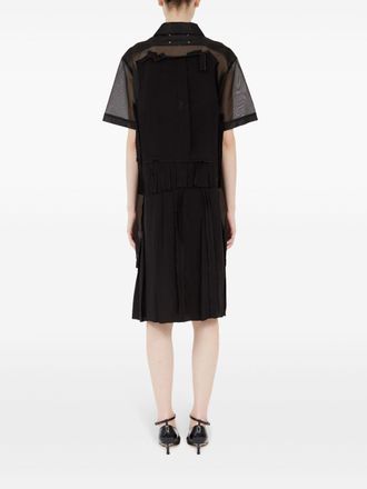 Maison Margiela Layered Mesh Polo Dress - Black