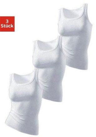 H.I.S Tanktop H.I.S, Damen, Gr. 44/46, wei&szlig;, Feinripp, Obermaterial: 100% Baumwolle, unifarben, Basic, k&ouml;rpernah normal, tiefer Rundhals, Tops Tanktop, aus 