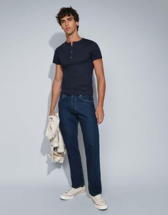 Levi's jean 501 coupe relaxed en indigo-Bleu marine