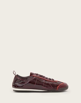 AllSaints Kenny Skive baskets en cuir verni bordeaux-Rouge