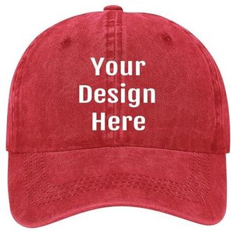 Generic Casquette de baseball personnalis&eacute;e, chapeau personnalis&eacute; avec logo brod&eacute; et photo imprim&eacute;e, image, chapeau de papa vintage en coton d&eacute;lav&eacute; r&eacute;glable, 