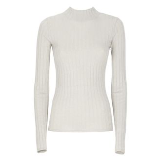 Brunello Cucinelli Femme, Pulls, Gris, Taille: 40 FR Pull Gris en Mélange de Cachemire avec Lurex