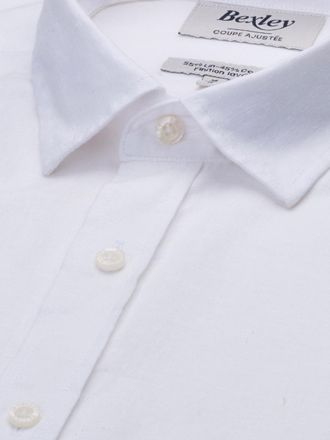 Bexley Silbert - Chemise homme chambray blanc motif