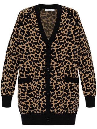Max Mara Tenore Cardigan mit Leoparden-Intarsie - Braun