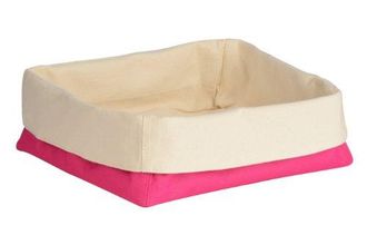 Premier Housewares Brotkorb, Pink, Cremefalten Design, Polyester, Baumwolle