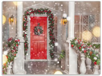 Wallario Glasunterlage/Schneidebrett aus Glas, Willkommen im Weihnachtszauber, Gr&ouml;&szlig;e 30 x 40 cm, Kratzfest, aus Sicherheitsglas