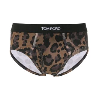 Tom Ford Unterw&auml;sche mit Animal-Print und elastischem Bund - - Underwear - Herren - Braun - S