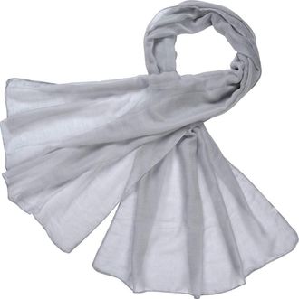 Miobo Loop Schal Crinkle Schal Halstuch Unifarbe 70 x 180cm Fr&uuml;hling Sommer Herbst Offen Grau