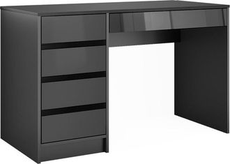 Vicco Schreibtisch Sherry, Anthrazit Hochglanz, 55 x 120 cm mit Schubladen