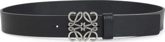 Loewe G&uuml;rtel - Chunky Vintage Palladium Buckle Belt In Black Calf - Gr. 90 - in Schwarz - f&uuml;r Damen